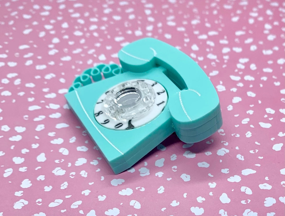 Birdie Bananas : 1950s Mint Retro Telephone Brooch – Broochaholic