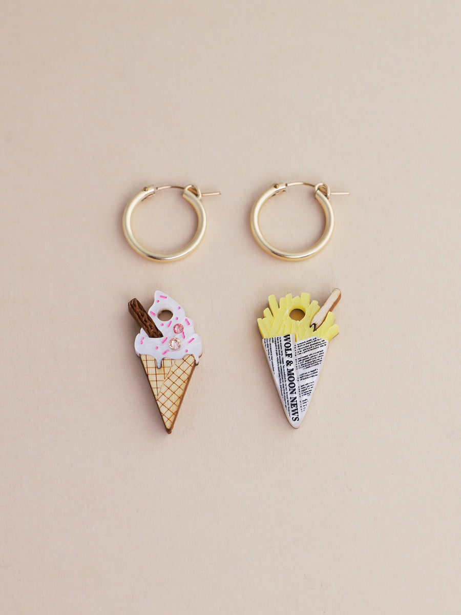 Wolf & Moon : Beach Cone Hoops – Broochaholic
