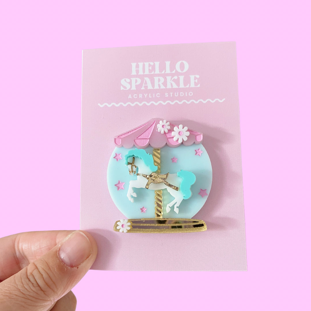 Hello Sparkle : Carousel Horse Brooch – Broochaholic
