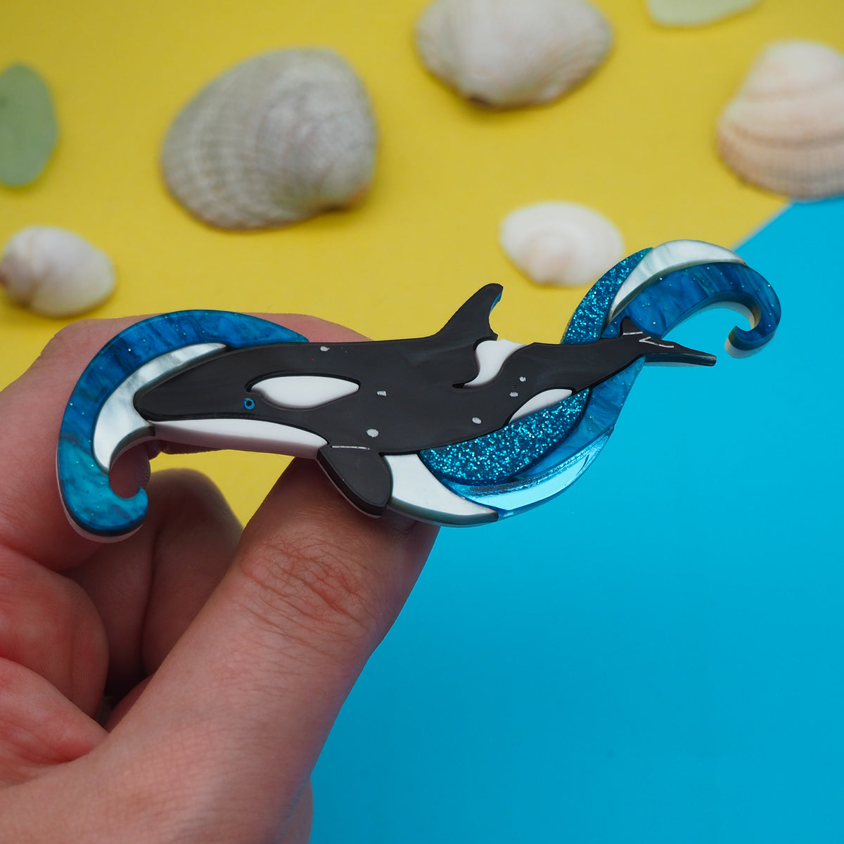 Dolly Dimple Design : Orca Whale Brooch – Broochaholic