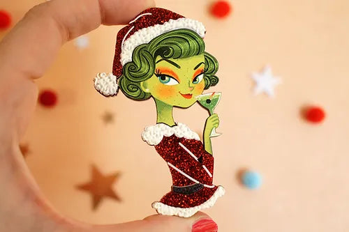 LaliBlue : Christmas : Grinch Woman Brooch – Broochaholic