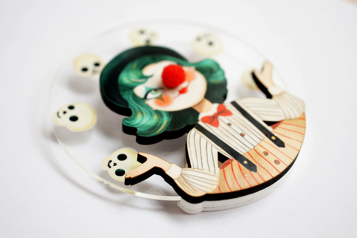 LaliBlue : Cursed Carnival : Juggler Clown Brooch – Broochaholic