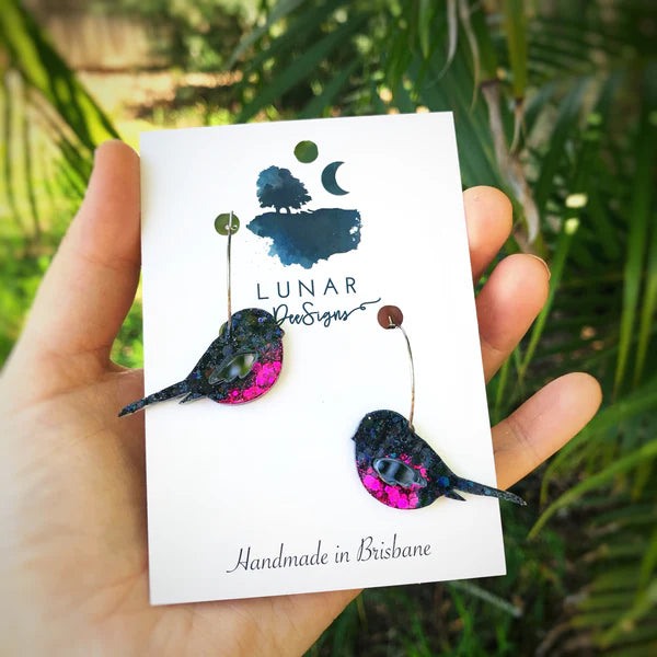 Lunar Deesigns : Rodney the (Australian Pink) Robin - Hoops – Broochaholic