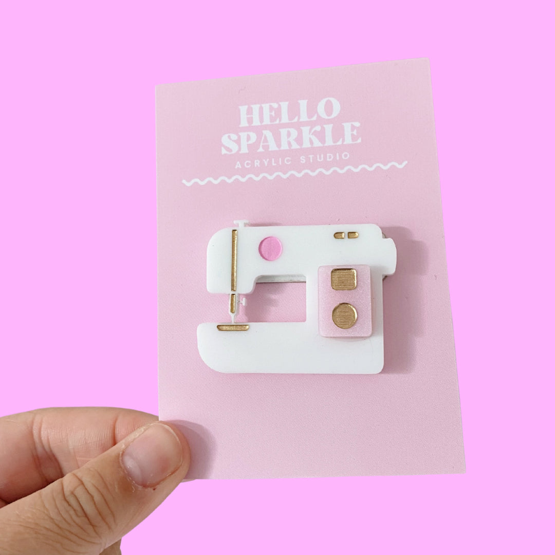 Hello Sparkle : Sewing Machine Brooch – Broochaholic