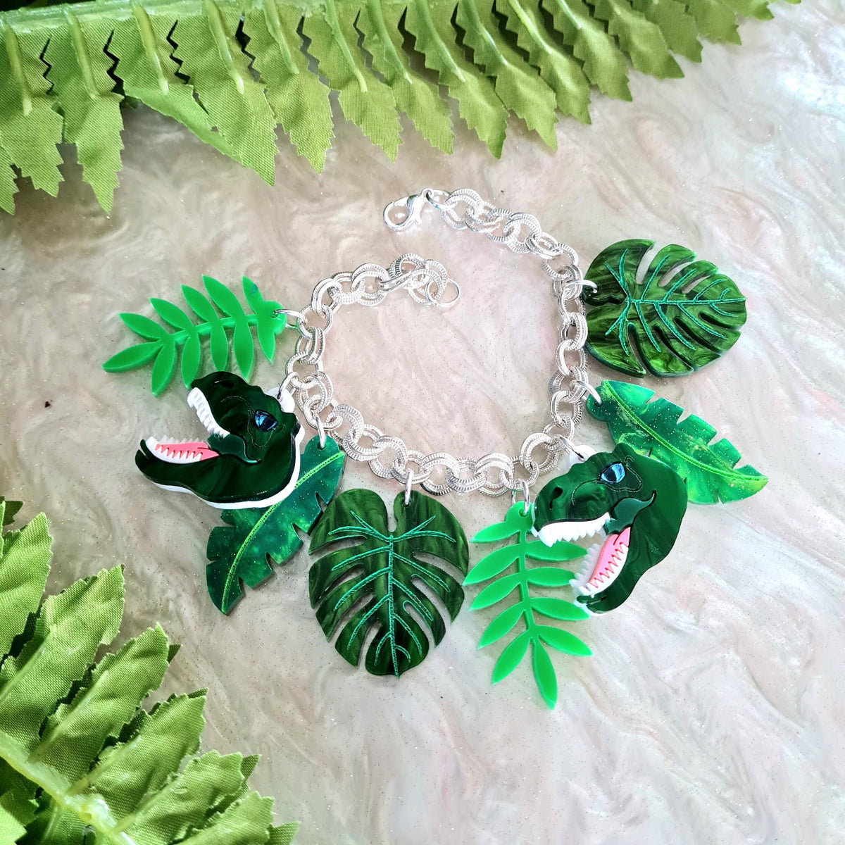 Cherryloco : T Rex Dinosaur Charm Bracelet – Broochaholic